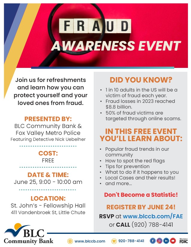 Fraud Awareness Event presented by BLC Community Bank on June 25th – St ...