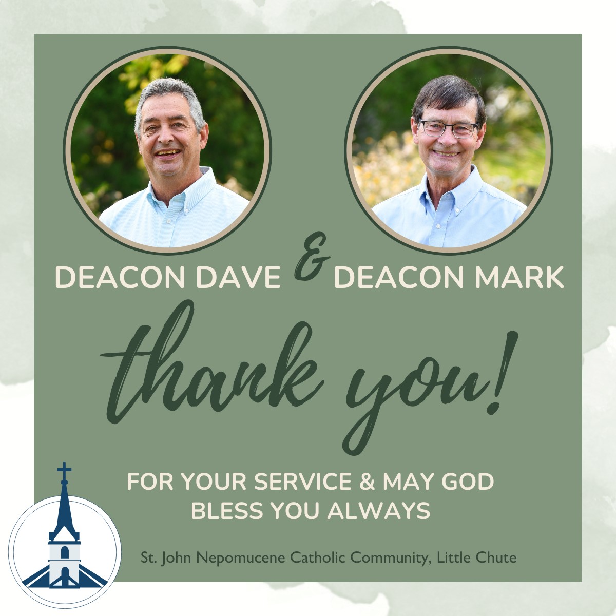 Deacon Sunday is October 13th – Thank you Deacon Dave and Deacon Mark ...