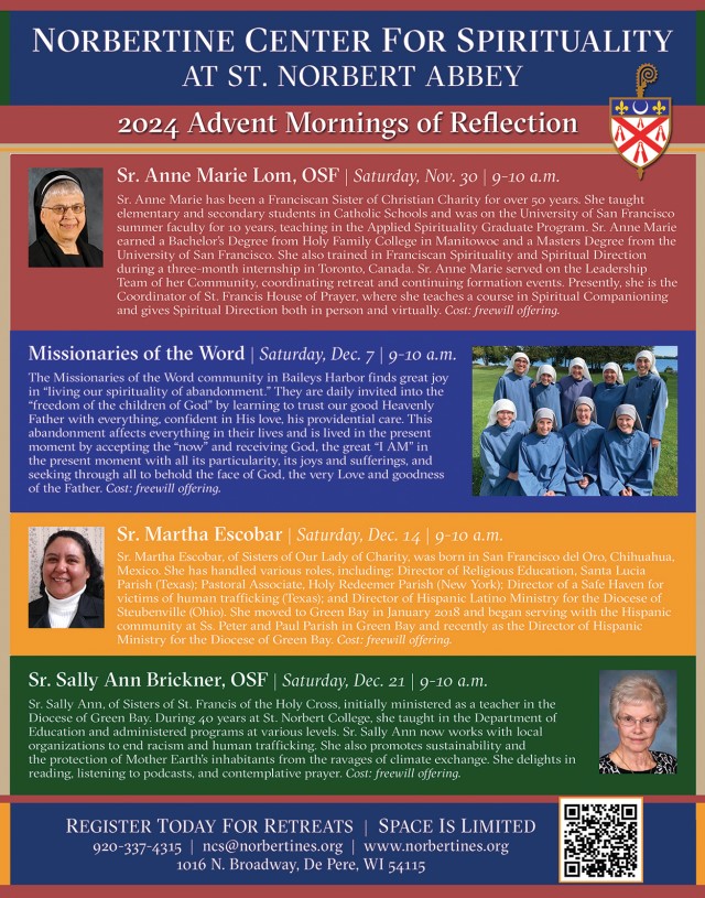 Norbertine Center for Spirituality at St. Norbert Abbey – December ...