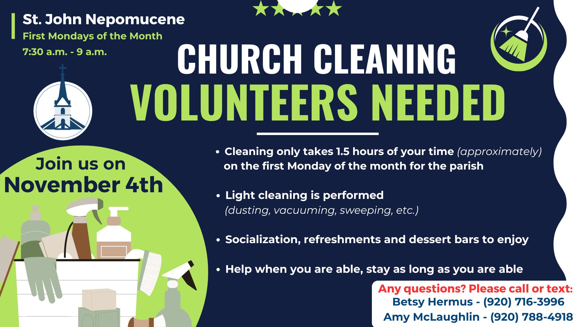 St. John Nepomucene – Church Cleaning Volunteers Needed – St. John ...