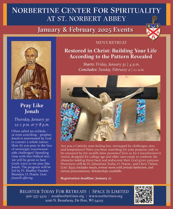 January-February 2025 Events for the Norbertine Center for Spirituality ...
