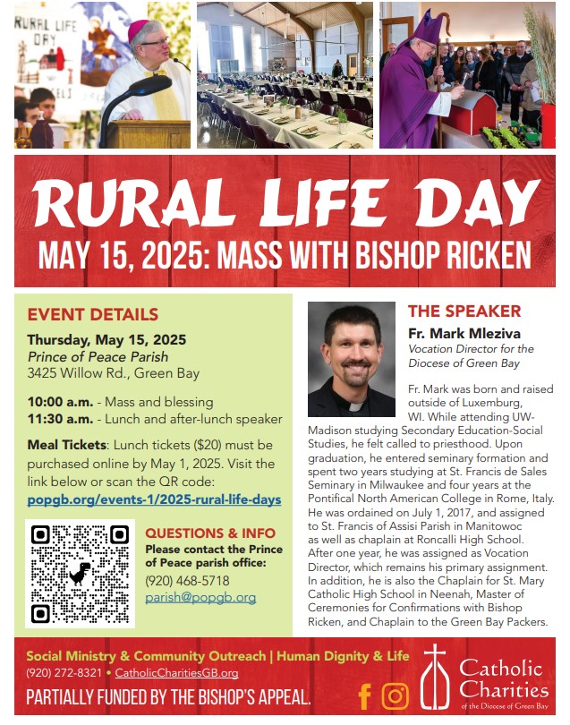 May 15th – Rural Life Day 2025 – Mass with Bishop Ricken at Prince of ...
