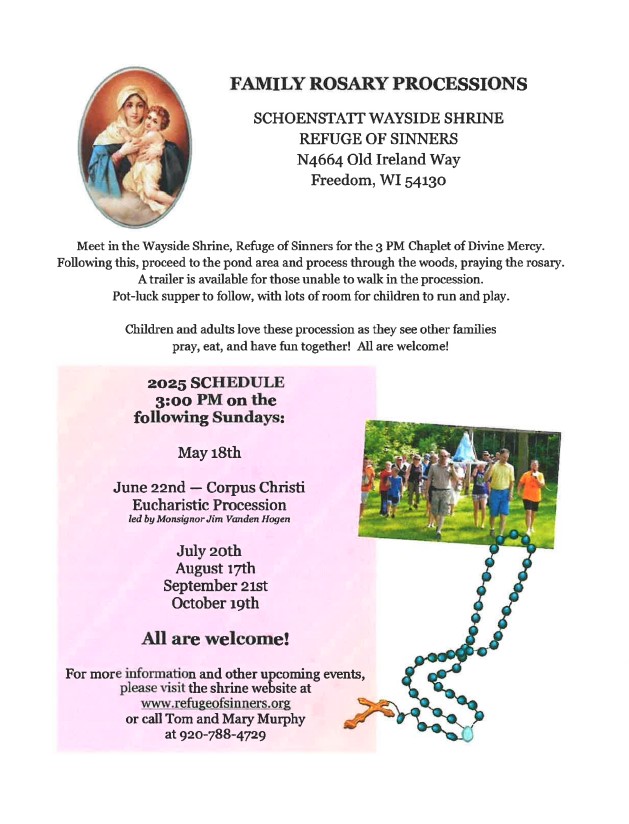 Family Rosary Processions – Schoenstatt Wayside Shrine in Freedom – St ...