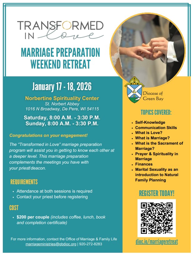 Marriage Preparation Weekend Retreat – January 17th and 18th at the St ...