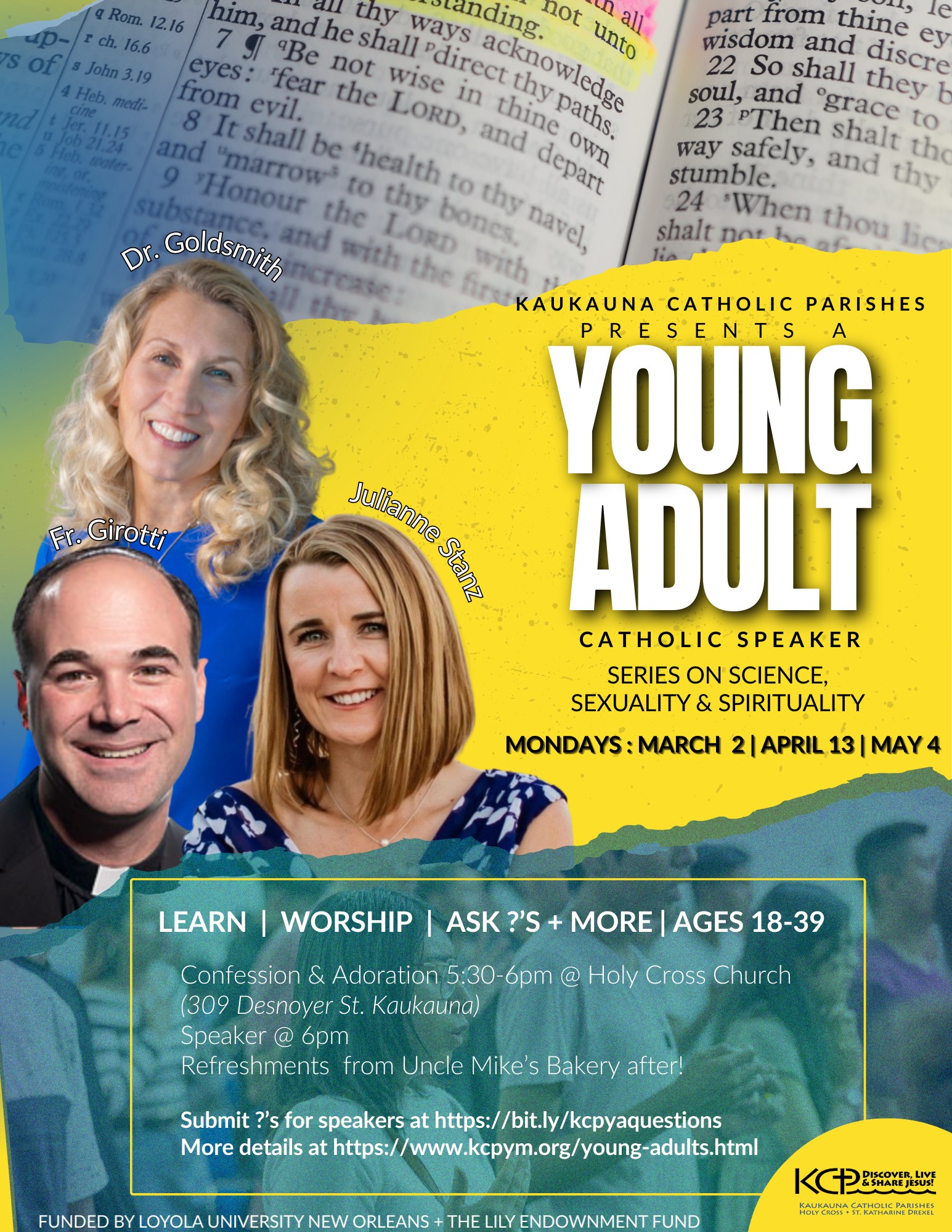 Kaukauna Catholic Parishes presents a YOUNG ADULT Catholic Speaker ...